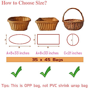 QOIUSO 6PCS Extra Large Cellophane Bags, 35x45 Inch Cellophane Wrap for Gift Baskets Clear Cellophane Gift Bags 2.8 Mil Thick