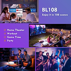 Cibest WiFi Projector Native 1080p, 8000L Movie Projector with High Contrast of 9000:1, Home Projector, Phone Projector, Compatible with iPhone, Android, TV Stick, etc. Projector Screen Included