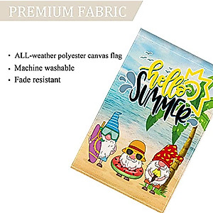 Pinknoke Hello Summer Garden Flag Beach Gnomes Small 12.5x18 Inch Vertical Double Sided Seasonal welcome Yard Flag Outdoor Decor (Garden Size / 12.5 x 18 Inch)