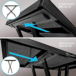 AxcessAbles Lightweight 28x16 Portable DJ Table Stand | DJ booth with Double-X Keyboard Stand | DJ Laptop and Controller Stand | Midi Keyboard Stand | Audio Mixer Stand, DJ Desk, DJ Synth Stand