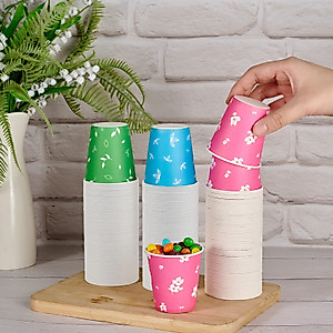 LITOPAK 600 Pack 5 oz Paper Cups, Colorful Disposable Mouthwash Cups, Small Disposable Cups, Mini Paper Cups for Parties, Picnics, Barbecues, Travel and Events.