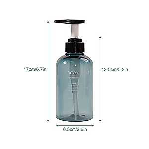 Yeeco Shampoo Pump Bottle,10oz/300ml Clear Blue 3 Packs Shampoo Bottles Refillable Shampoo and Conditioner Bottles Dispenser for Bathroom, Kitchen, Hotel