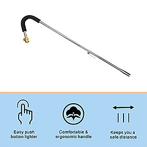 CAMPFIRE Propane Torch Weed Burner Propane Weed Torch with Turbo Trigger Push Button Igniter,Garden Torch for Weeds for Roof Asphalt,Ice Snow,Road Marking,Charcoal