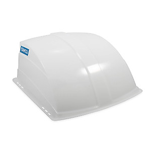 Camco RV Roof Vent Cover | Allows High Flow Air Ventilation Into Your RV, Rain or Shine | Easy Installation | Installation Hardware Included, White (40433)
