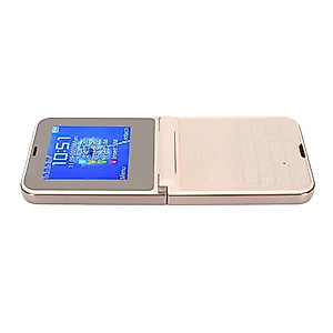 Senior Cellphone 2.6in Big Button Flip Phone 4 SIM Cards Standby for Elderly (Gold)