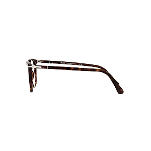 Persol PO3266V Square Prescription Eyewear Frames, Red Havana/Demo Lens, 50 mm