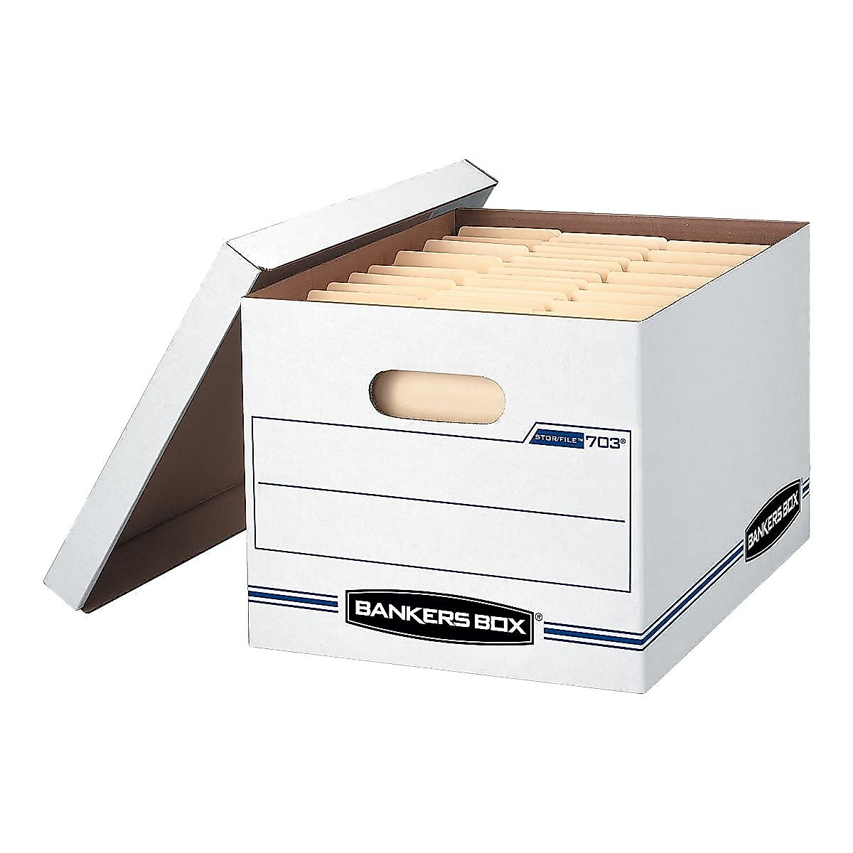 Bankers Box 00703 Stor/File Boxes, W/Lid, Ltr/Lgl, 12-Inch x15-Inch x10-Inch, 12/CT, White