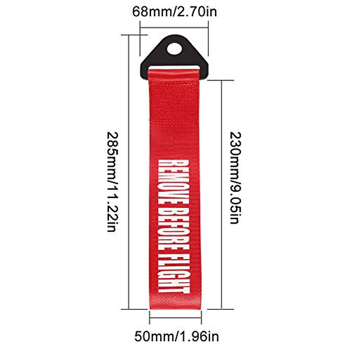 DORHEA Racing Tow Strap Red High Strength Tow Strap Universal Cars Set Belt Nylon Strap Traction Rope Trailer Hook Compatible with Front or Rear Bumper Towing Hooks Decorative Trailer Belt (Red)