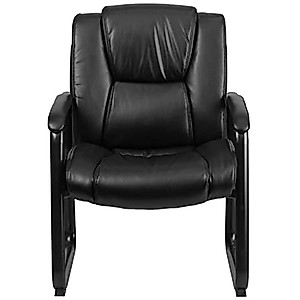 Flash Furniture Reception Chairs | Black LeatherSoft Side Chairs for Reception and Office