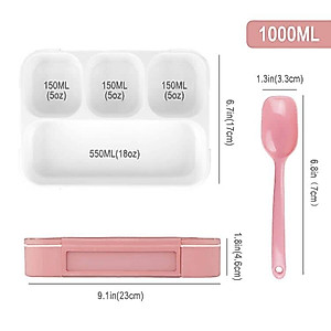 NatraProw Bento Box for Kids, 4 Compartment Kids Lunch Box Leak Proof, Cute Bento Snack Box for Adults and Kids With Utensils, Lunch Containers BPA-Free, Microwave Bento Box (Pink)