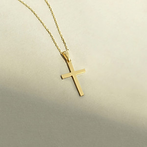 GELIN 14k Solid Gold Cross Necklace for Women