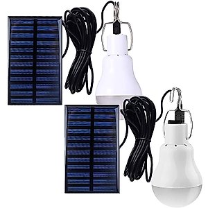 Solar Light Bulbs for Indoor Home and Chicken Coop, Outdoor Waterproof Camping Lamps for Tent, Rechargeable LED Solar Lights for Shed Night, Emergency Power Outage and Outside