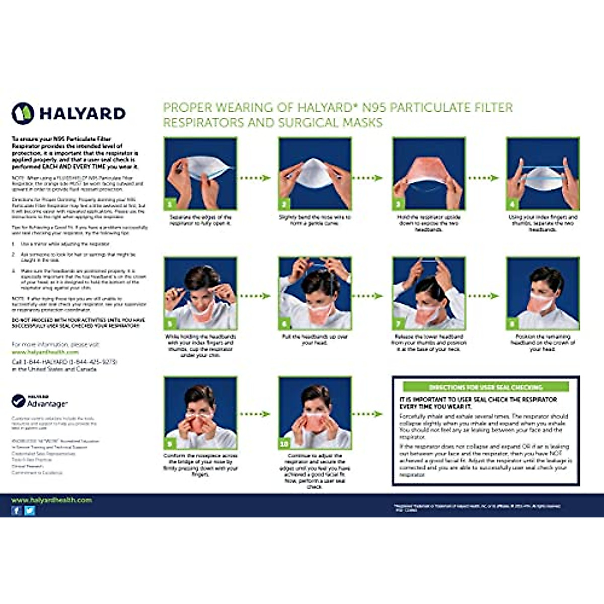 HALYARD FLUIDSHIELD N95 Respirators, ASTM Level 3 Mask, Regular Size, Orange, 46727 (Case of 210)