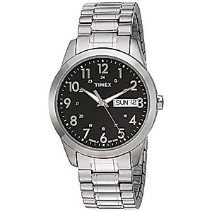 Timex Men's T2M932 South Street Sport Black/Silver-Tone Stainless Steel Expansion Band Watch