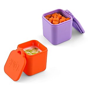 2PCS Dip Containers, Only Fits for Which is Redesigned, 4oz Silicone Salad Dressing Container Dipping Sauce Container Dipping Sauce Cups with Lids for School Lunch Picnic Travel