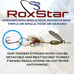 RoxStar Fly Strikers Proven Nationwide to Out-Fish Any Spinner | Hand-Tied in The USA | Most Versatile Fishing Spinner Ever! Trout, Bass, Steelhead (1/8oz S1)