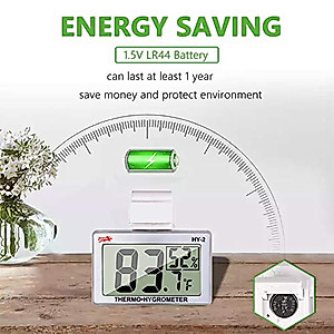 Reptile Thermometer Hygrometer LCD Digital Humidity Gauge, Worked with Reptile Heat Pad to Monitor Temperature & Humidity in Reptile Terrarium, Perfect for Turtle/Snake/Lizard/Frog/Spider/Plant Box