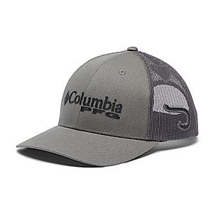 Columbia Unisex PFG Mesh Snap Back Ball Cap, Titanium/Black/Hook, One Size
