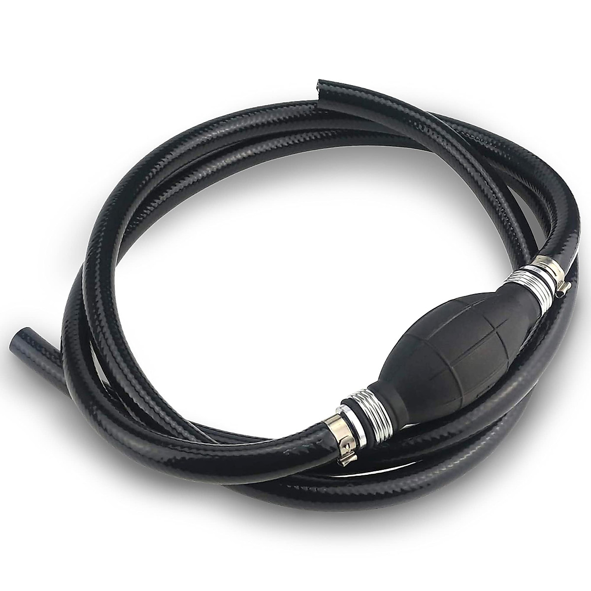 Sunnyglade 6FT Fuel Line Assembly 3/8" Hose Line Marine Outboard Boat Motor RVs Fuel Assembly with Primer Bulb Steel Hose Clamps