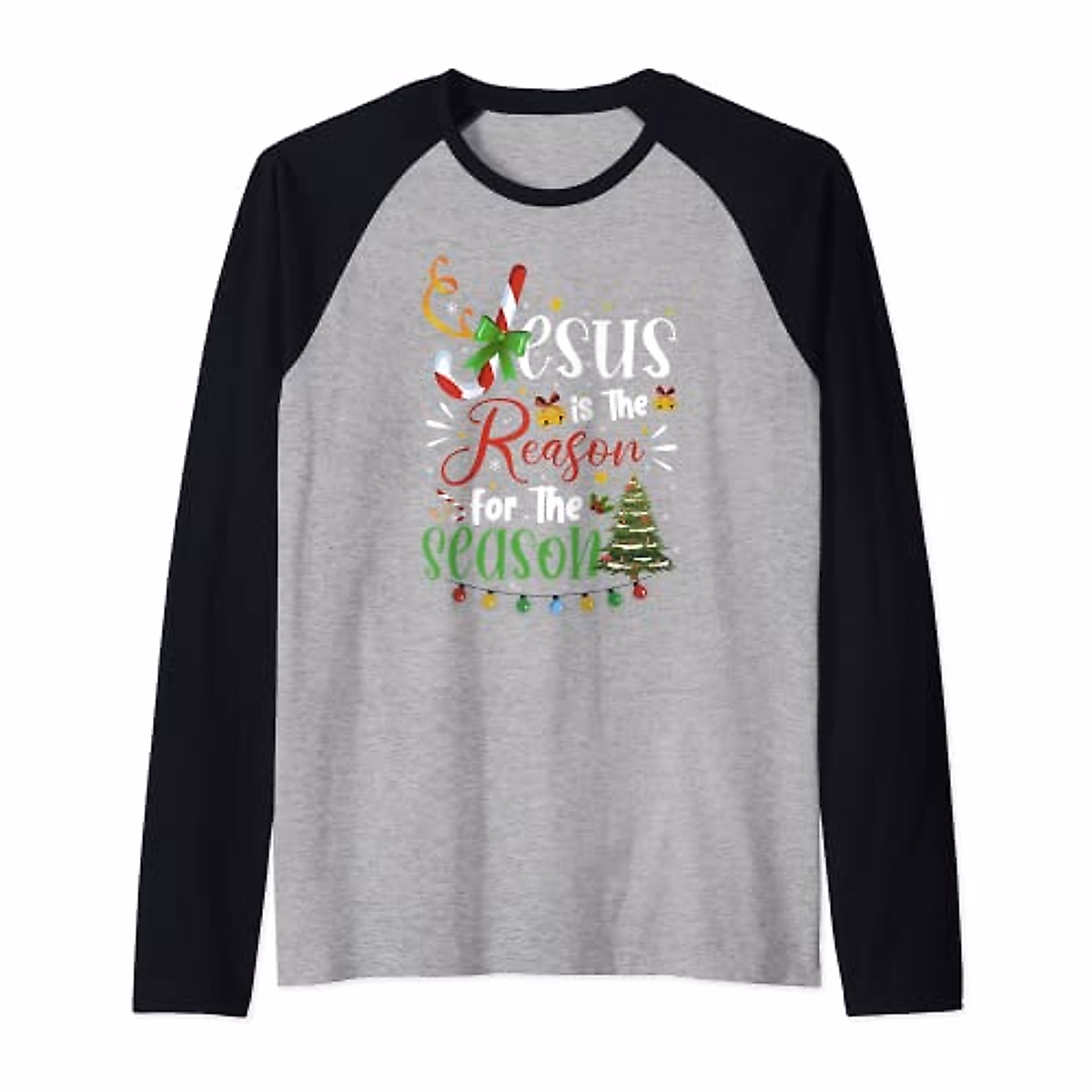 Christian Jesus The Reason Christmas Stocking Stuffer Gifts Raglan Baseball Tee