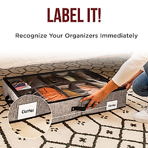 SHIZZO Adjustable Underbed Storage Solution Organizer Bin 30x24.5x5.3 inches Set of 2 - 20 Adjustable Dividers - Use as Shoe Storage or Under Bed Drawers - For Shoes, Clothes, Boots, Toys - Up to 12 Shoes Each organizer - For Closet, Under Bed, Shoe Rack,