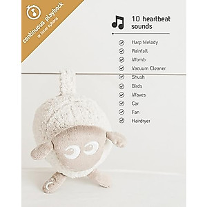 Sweet Dreamers, Ewan Deluxe with Shush, Beige | Baby & Toddler White Noise Sound Machine | Cry Activated Sensor & Nightlight | 5 Soothing Pink Noise Sounds | Auto-Off Timer | Lightweight & Portable