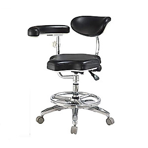 Aries Outlets Dental Medical Doctor Stool Mobile Dentist Seat Chair Deluxe with Armrest