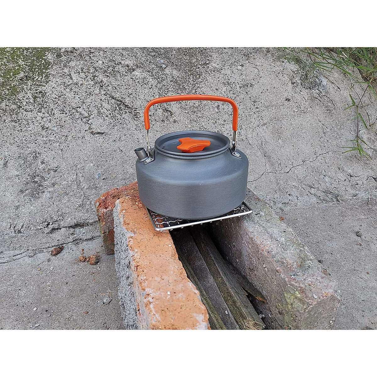 2Peices Backpacker Bushcraft Grill Grate Stainless Steel BBQ Cooking Grill Mesh Campfire Grill Square Round for Camping, Backpacking, Hunting Fishing