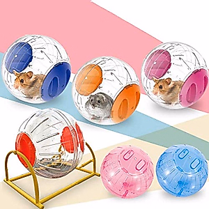 Silent Hamster Ball 5.9 inch with Stand Transparent Running Activity Exercise Ball Toy Small Animals Cage Accessories