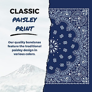 B53 100% Cotton Bandanas Made in the USA - Stylish Headband, Handkerchief, Scarf - 21 inch x 21 inch (Red, Navy, Black (3-pack))