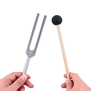 QIYUN Tuning Fork, 528 Hz Tuning Fork with Silicone Hammer and Cleaning Cloth Solfeggio Tuning Fork for DNA Repair Healing and Perfect Healing Musical Instrument