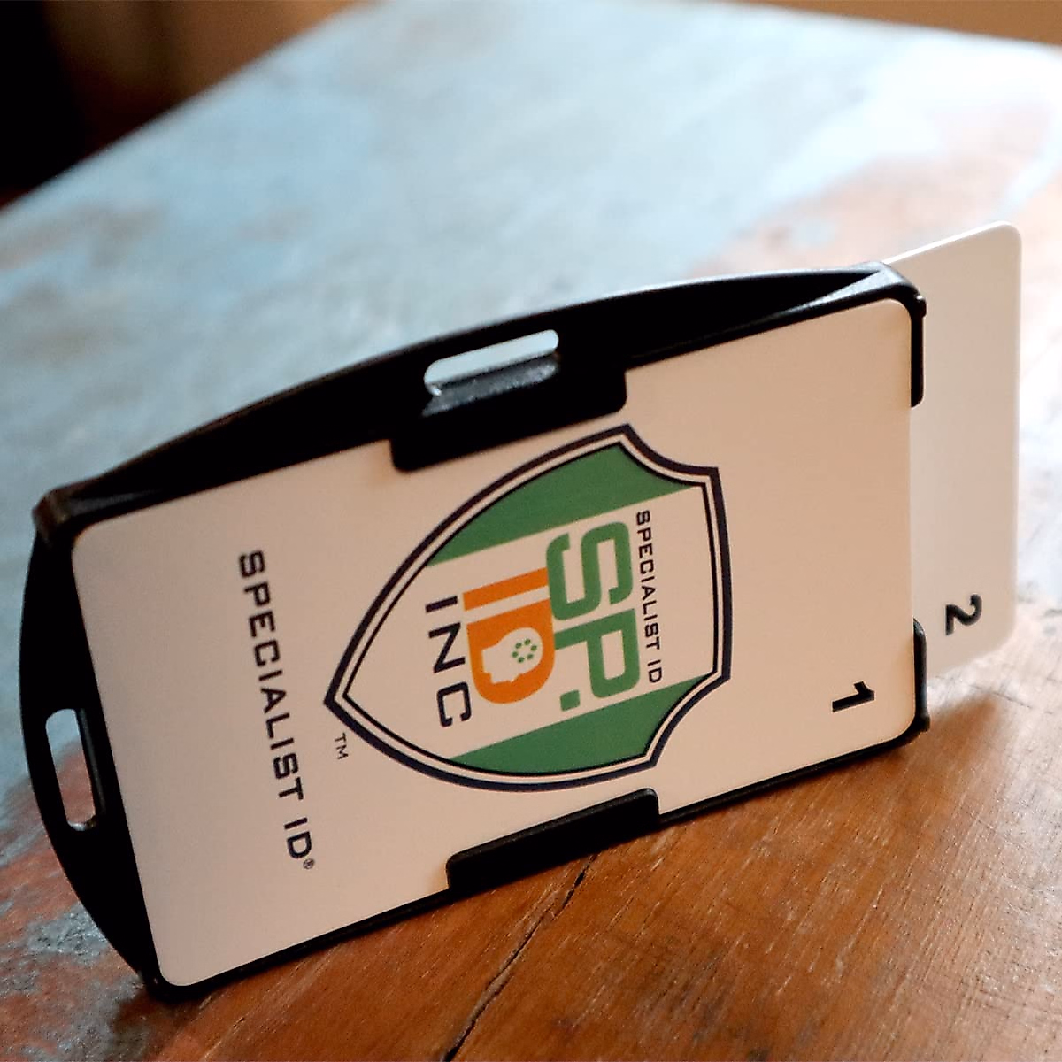 5 Pack - Black RFID Blocking ID Badge Holder (Holds 2 Cards) - SkimSAFE FIPS 201 Approved - Dual Sided Shield Blocks 13.56MHz Radio Signal - Specialist ID (Black)