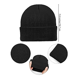 Cooraby 8 Pack Winter Knitted Cuff Beanies Magic Gloves Set Acrylic Warm Skull Cap Cuff Hat Classic Gloves for Men or Women
