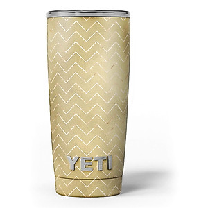 Design Skinz The Golden Surface with White Chevron - Skin Decal Vinyl Wrap Kit Compatible with The Yeti Rambler Cooler Tumbler Cups