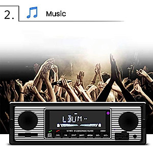 Classic Bluetooth Car Stereo, Car MP3 Smart Player Vehicle Stereo, MP3 FM Auto Car Radio Stereo, Hands-Free Calling Dual Knob Audio Car Multimedia Player, Support FM/USB/SD/AUX
