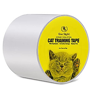 One Sight Cat Scratch Furniture Protector, 4 Inches x 30 Yards, Couch Protector for Cats, Cat Scratch Deterrent for Furniture, Double Sided Tape Anti Cat Scratch Protector Cat Training Tape for Sofa