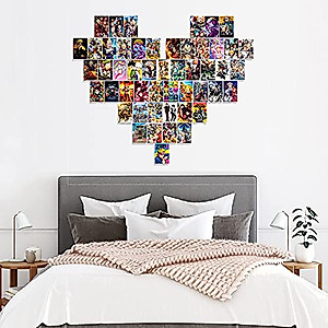 FDOM Anime Wall Collage Kit, 50 Pack Anime Style Photo Collection Collage Dorm Decor Album Style Collage for Girl and Boy Teens, Small Posters Wall Prints Kit for Room Bedroom Aesthetic.