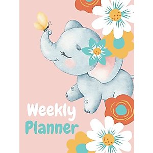 Weekly Elephant Planner 2024: Large One Year Monthly Planner From January 2024 to December 2024 (12 Months) With Federal Holidays | Monthly Weekly ... Organizer | Planner for Elephant Lovers