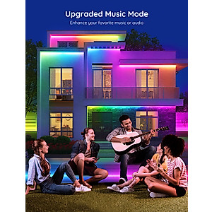 Govee Outdoor LED Strip Lights, 32.8ft RGBIC Outdoor Lights Work with Alexa, IP65 Waterproof Lights Strip, 16 Million Colors with App Control, Music Sync Outdoor Rope Lights for Roof Balcony Garden