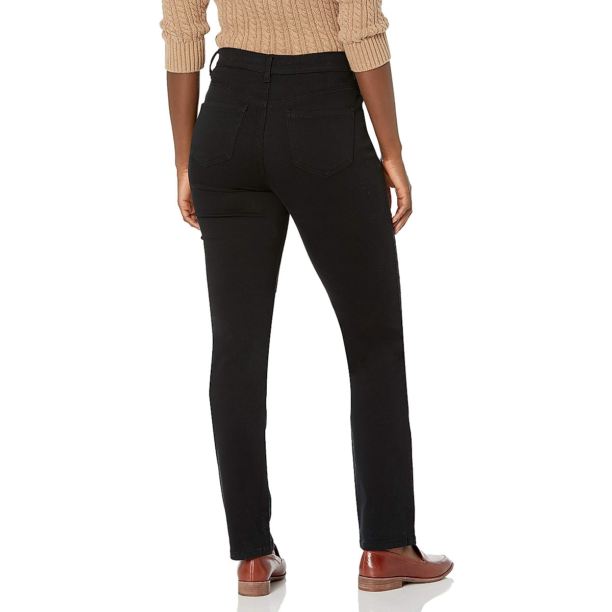 Gloria Vanderbilt Women's Size Classic Amanda High Rise Tapered Jean, Black, 16 Plus