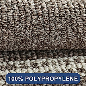 COSY HOMEER Kitchen Floor Mats[2 PCS] for in Front of Sink Super Absorbent Kitchen Rugs and Mats 48x20 Inch/30X20 Inch Non-Skid Kitchen Mat Standing Mat Washable,Polypropylene,Brown