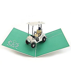 Liif Golf Cart Greeting Pop Up Card for All Occasions, Retirement, Happy Birthday Card, Fathers Day Card, Golf Gifts for Men, Women, Novelty Gifts, Unique Gifts for Golfer Fans Coworker