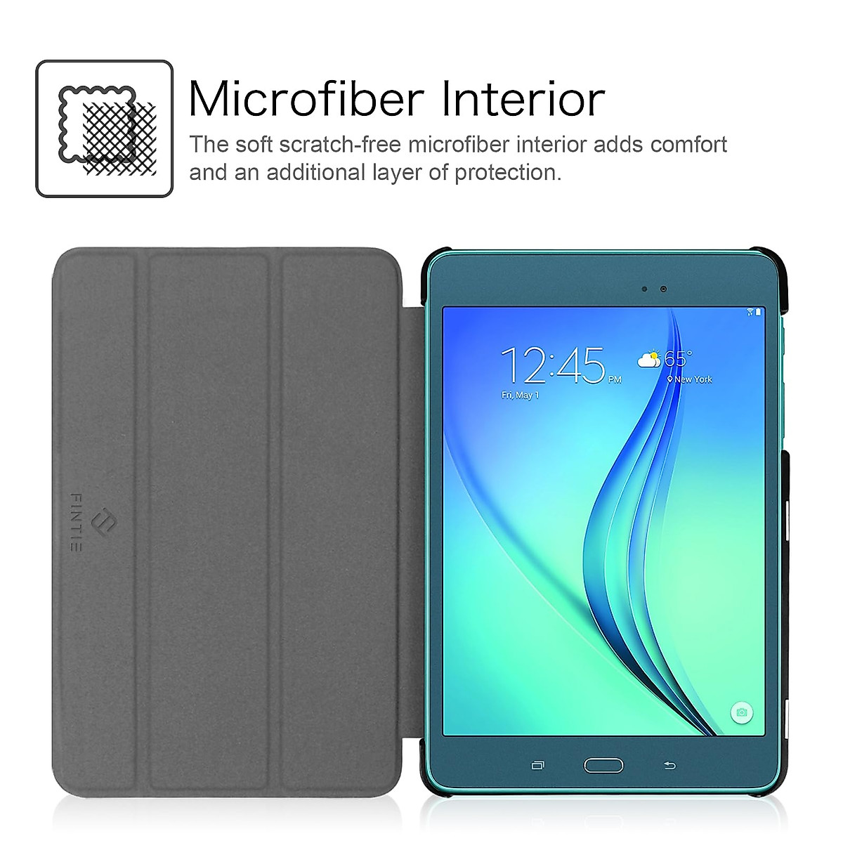 Fintie Slim Shell Case for Samsung Galaxy Tab A 8.0 (Previous Model 2015) - Super Slim Lightweight Standing Cover with Auto Sleep/Wake for Tab A 8.0 SM-T350/T355/P350/P355 2015, Black