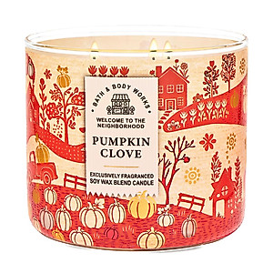 Bath + Body Works Pumpkin Clove Candle - Cinnamon and Clove Buds + Nutmeg + Harvest Pumpkin - 3 Wick Pumpkin Scented Candle for Fall - 14.5 Ounces - Fall Candles, 2024.