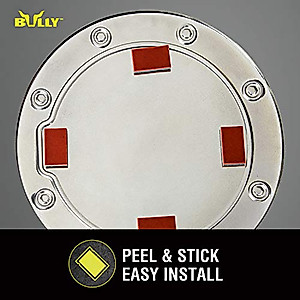 Bully BBS-2331 Black Bull Series Stainless Steel Universal Fit Truck Stick On Gas Door Cover for Trucks from Chevy (Chevrolet), Ford, Toyota, GMC, Dodge RAM, Jeep