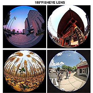 180° fisheye Lens,for iPhone,Samsung,Pixel,BlackBerry etc,with Clip,Cell Phone Lens,anamorphic Lens,Funny Pictures