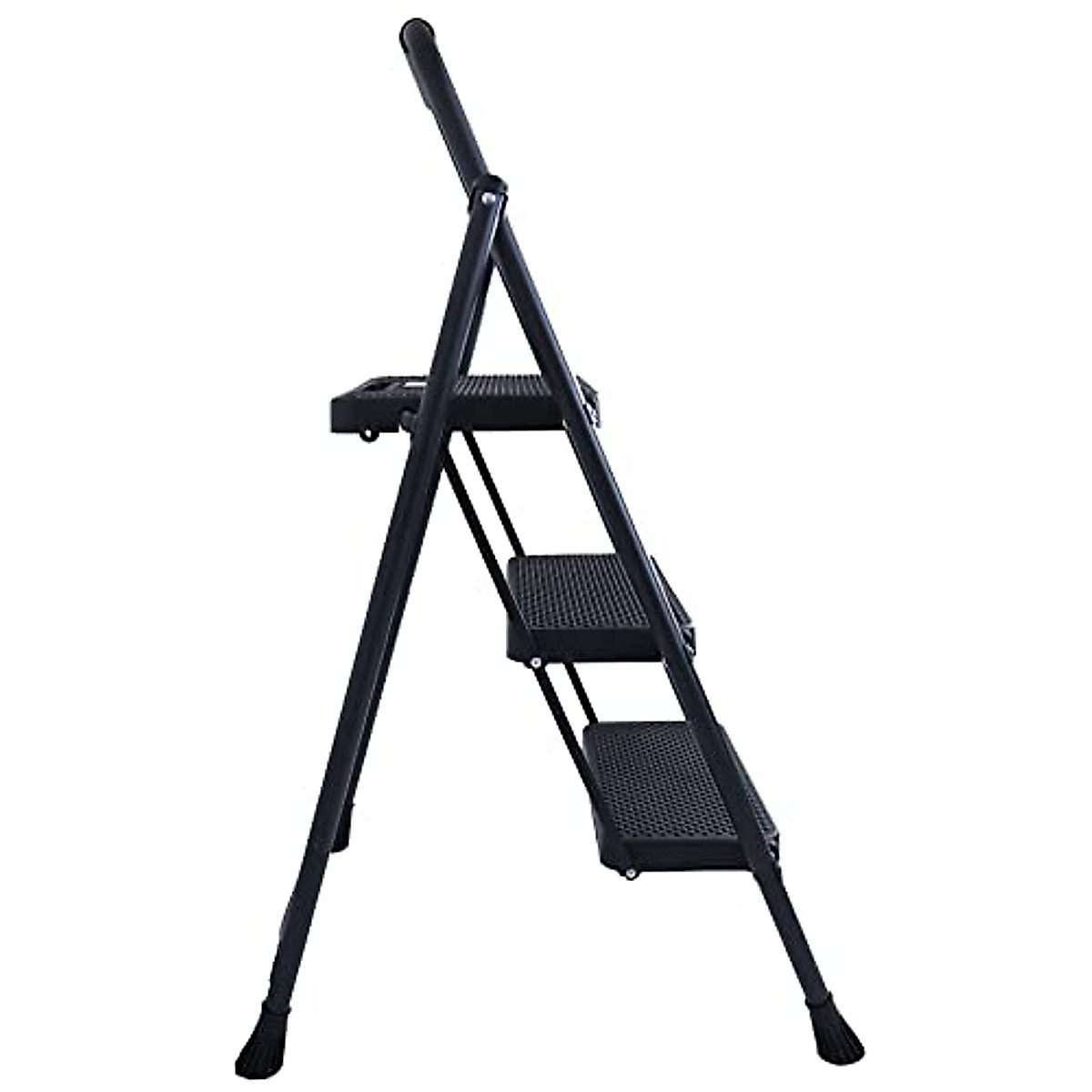Elevon Folding Step Stool with Wide Anti-Slip Pedal, ​330​lbs Sturdy Steel Ladder, 3-Step