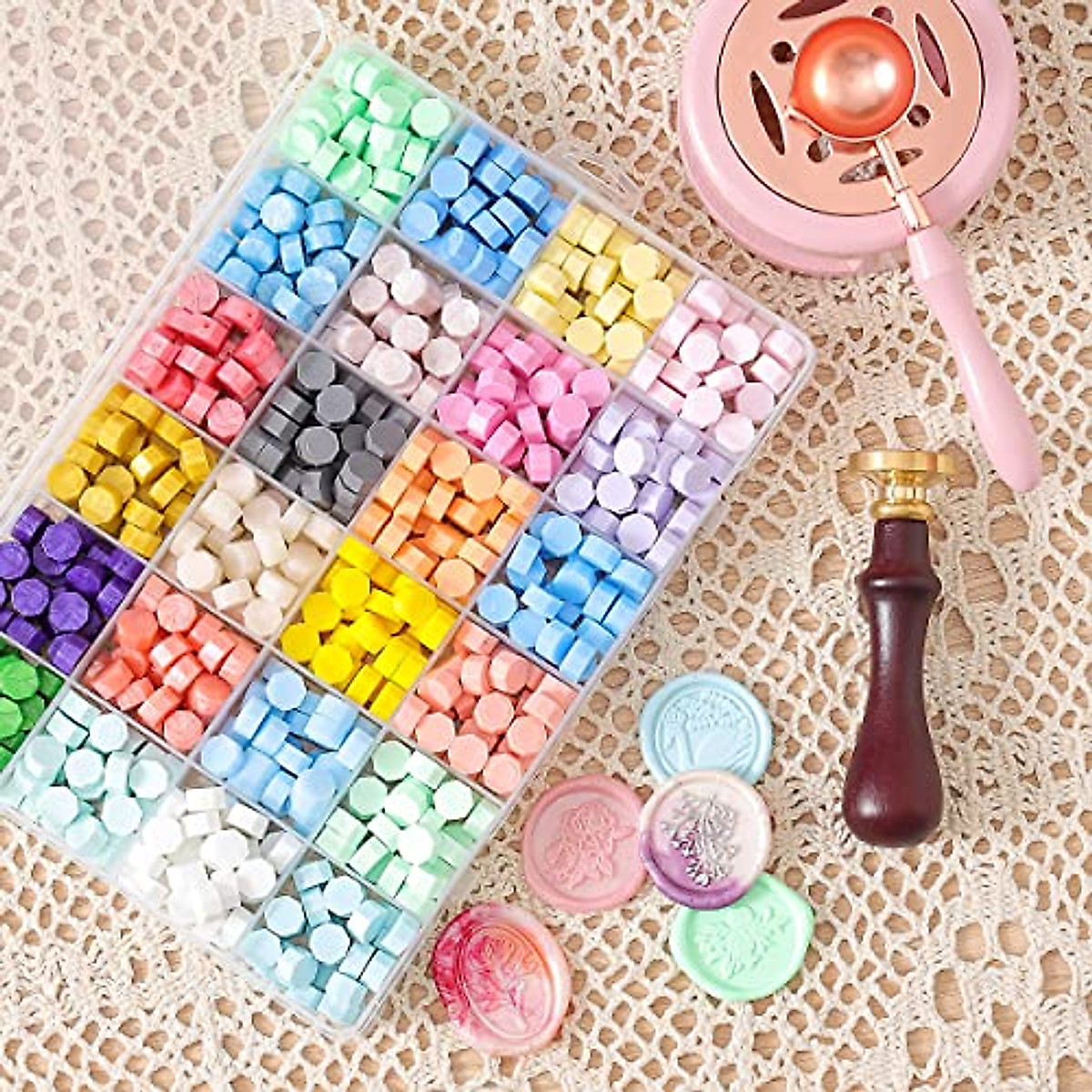 iteryou 1248 Pcs Wax Seal, Sealing Wax for Wax Stamp, Wax Stamp Seal for Wax Stamp, 48 Colors Wax Seal Beads