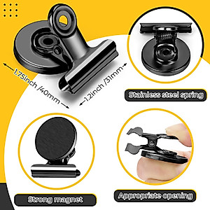 WUDIME 20 Pack Magnetic Clips Fridge Magnets Refrigerator Magnets, Black Magnet Clips for Whiteboard, Clip Magnets for Photo Displays, Home, Office,Classroom