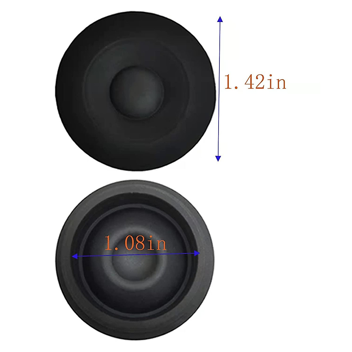 KLMHT Replaces Trailer Axle Dust Cap Cup Grease Cover & Rubber Plugs for Dexter EZ Lube Trailer Camper Axle 1.98" (4 Pack)